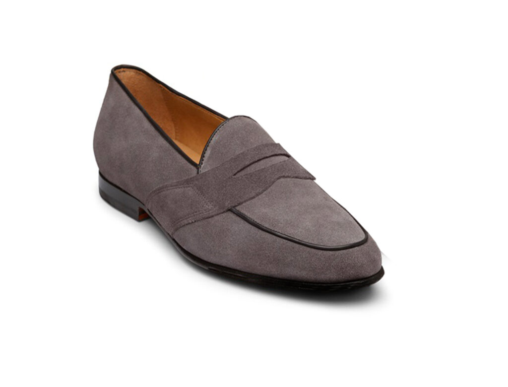 Wolven Handcrafted Men's Real Grey Suede Leather Tie Loafers with ...